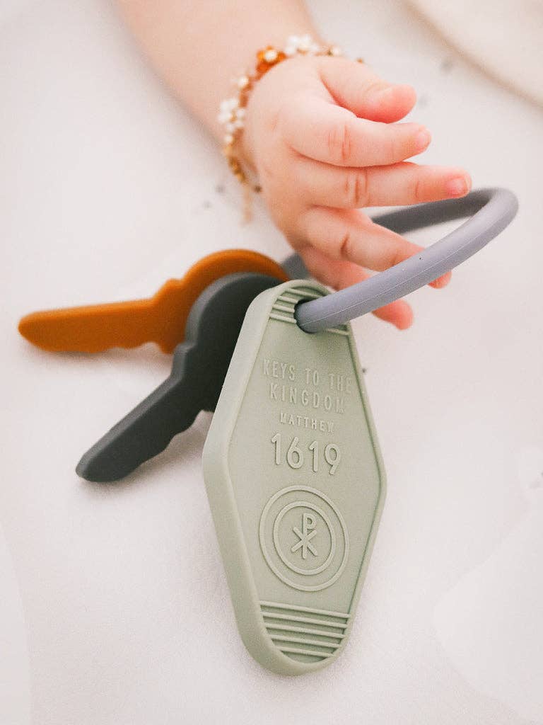 Keys to the Kingdom Silicone Teether | Catholic Baby Gift: Keys to the ...
