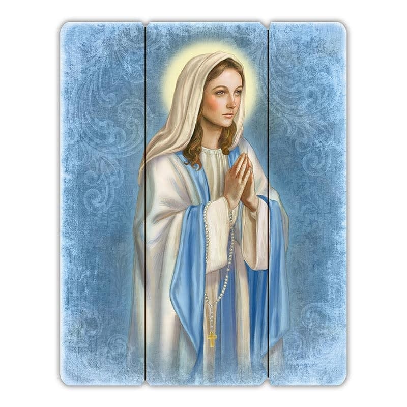Buy Our Lady of The Rosary Pallet Sign by Christian Brands Online ...