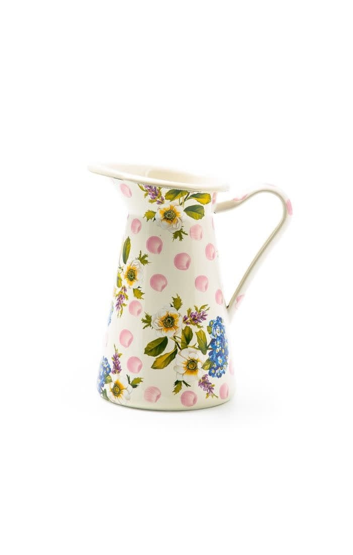 Wildflowers Enamel Medium Practical Pitcher - Pink — Treasured Accents