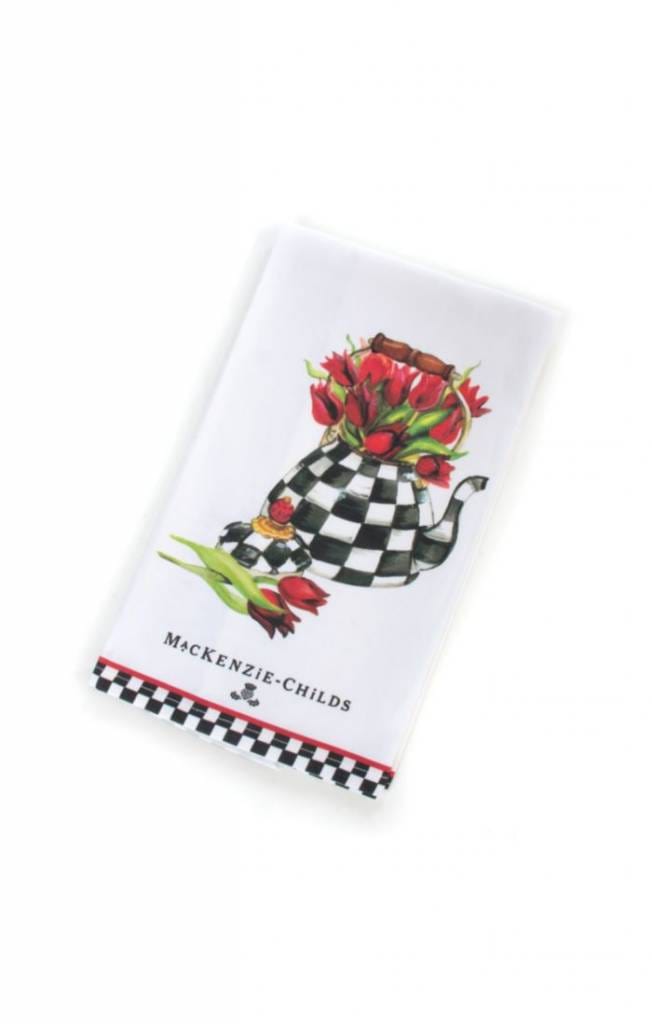 MacKenzie-Childs Tulip Tea Kettle Dish Towel — Treasured Accents